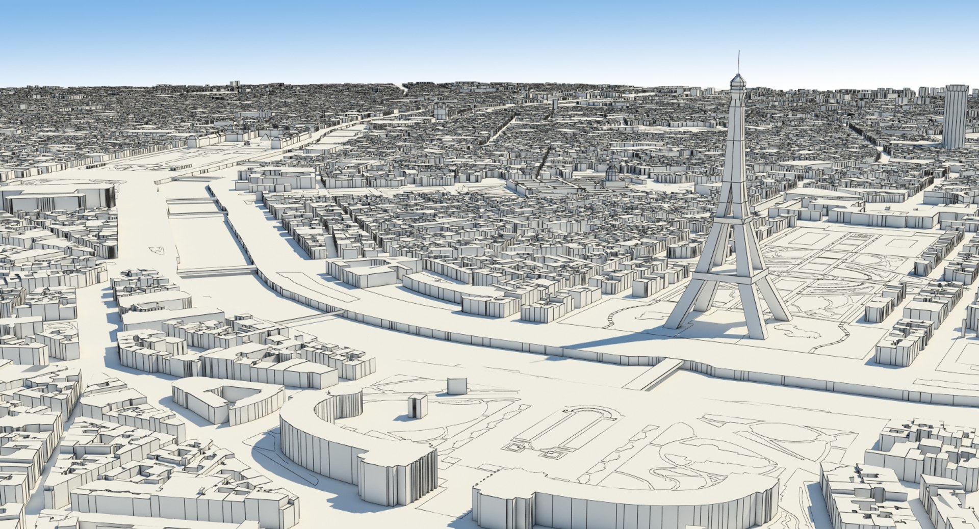 3d Paris Cityscape V1