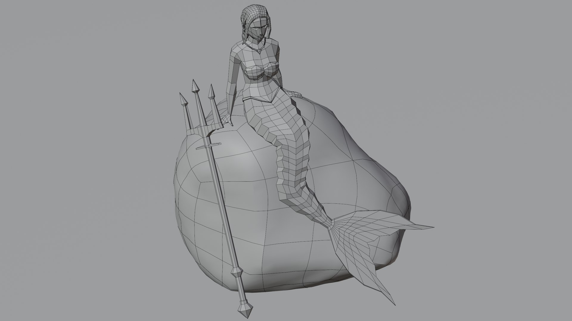 Magical Mermaid Siren Sea maiden Oceanid Lowpoly Rigged 3D - TurboSquid ...