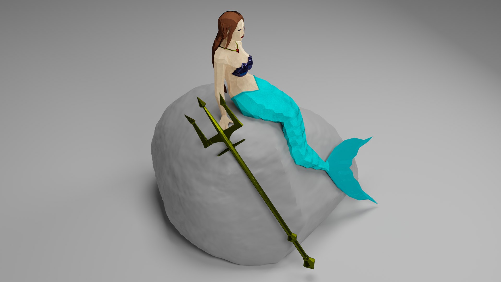 Magical Mermaid Siren Sea maiden Oceanid Lowpoly Rigged 3D - TurboSquid ...