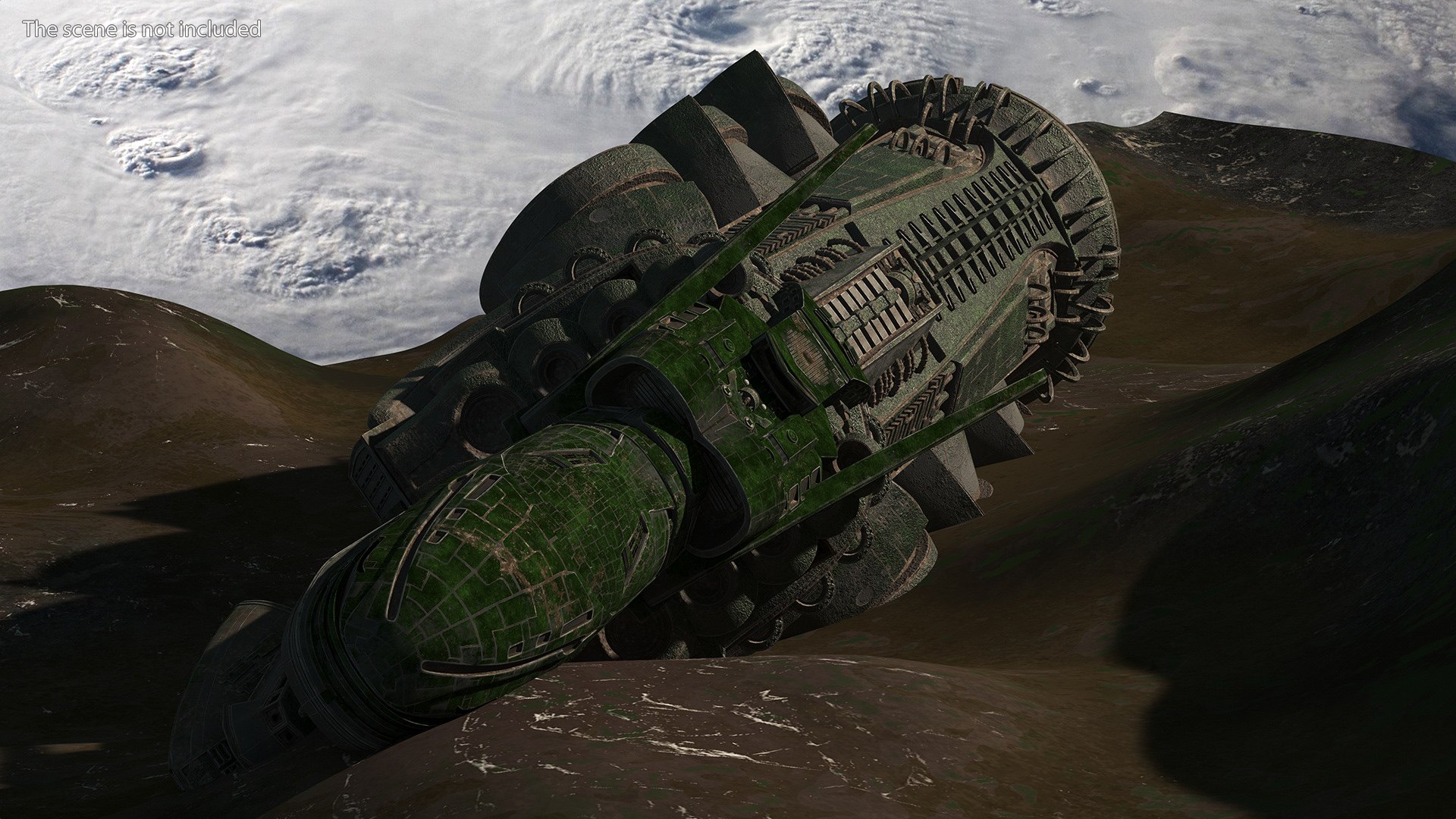 3D UFO Spaceship Crash Site - TurboSquid 2139387