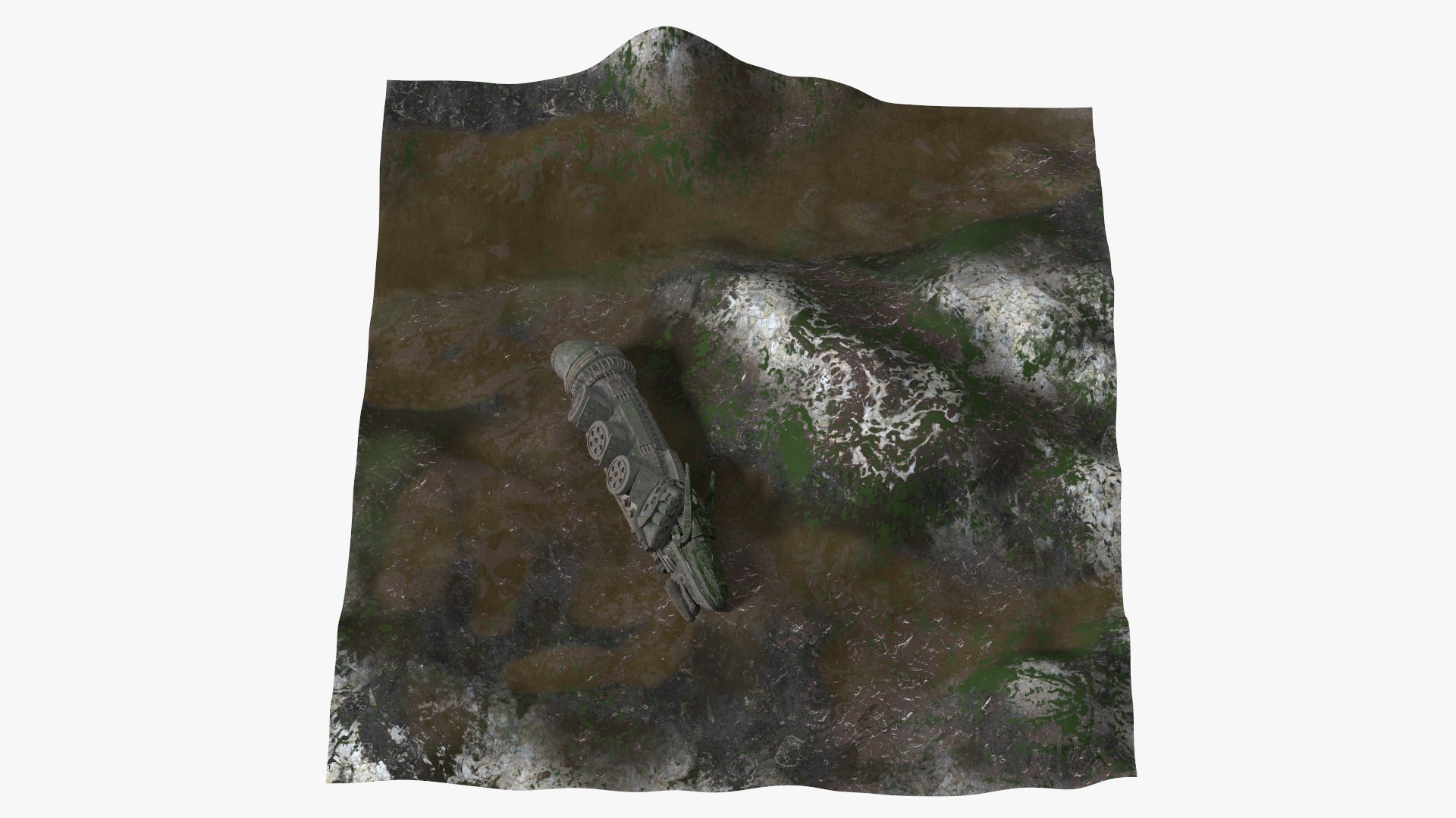 3D UFO Spaceship Crash Site - TurboSquid 2139387