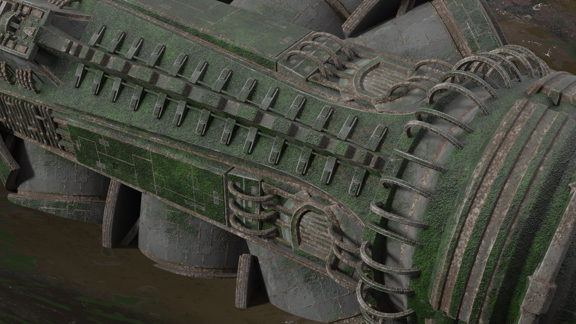 3D UFO Spaceship Crash Site - TurboSquid 2139387