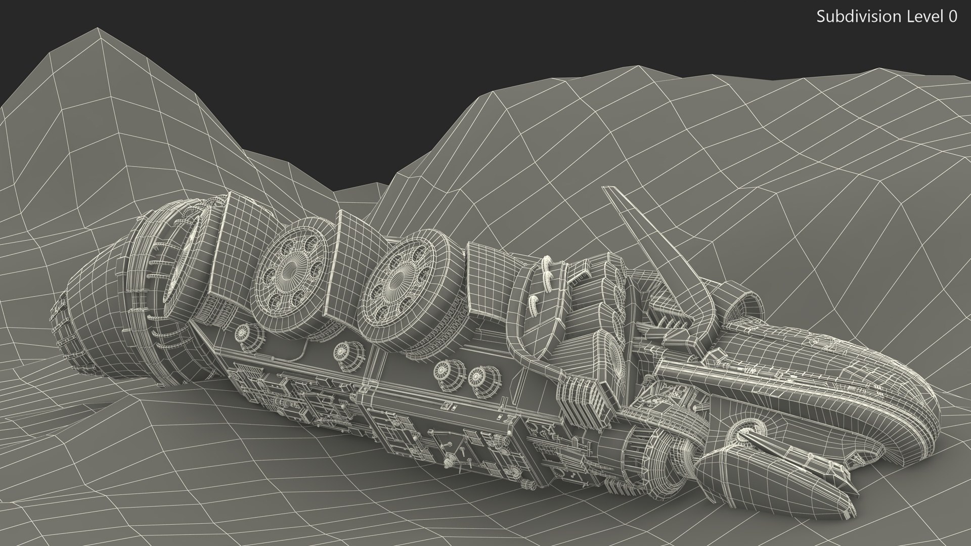 3D UFO Spaceship Crash Site - TurboSquid 2139387