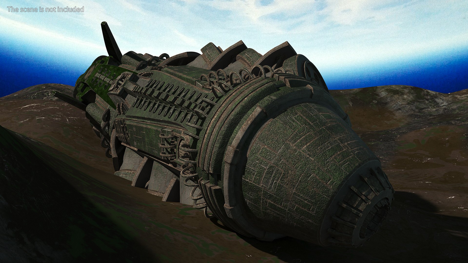 3D UFO Spaceship Crash Site - TurboSquid 2139387