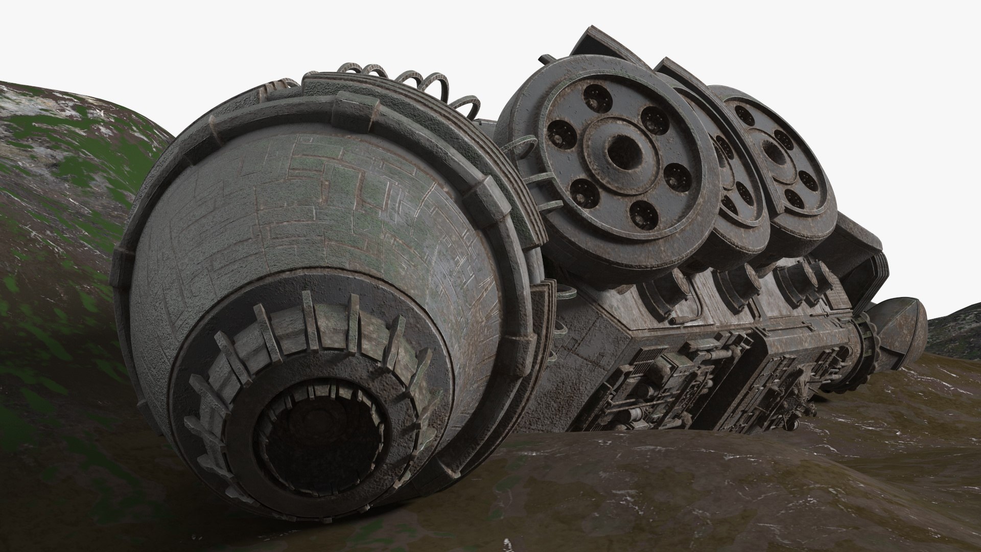 3D UFO Spaceship Crash Site - TurboSquid 2139387