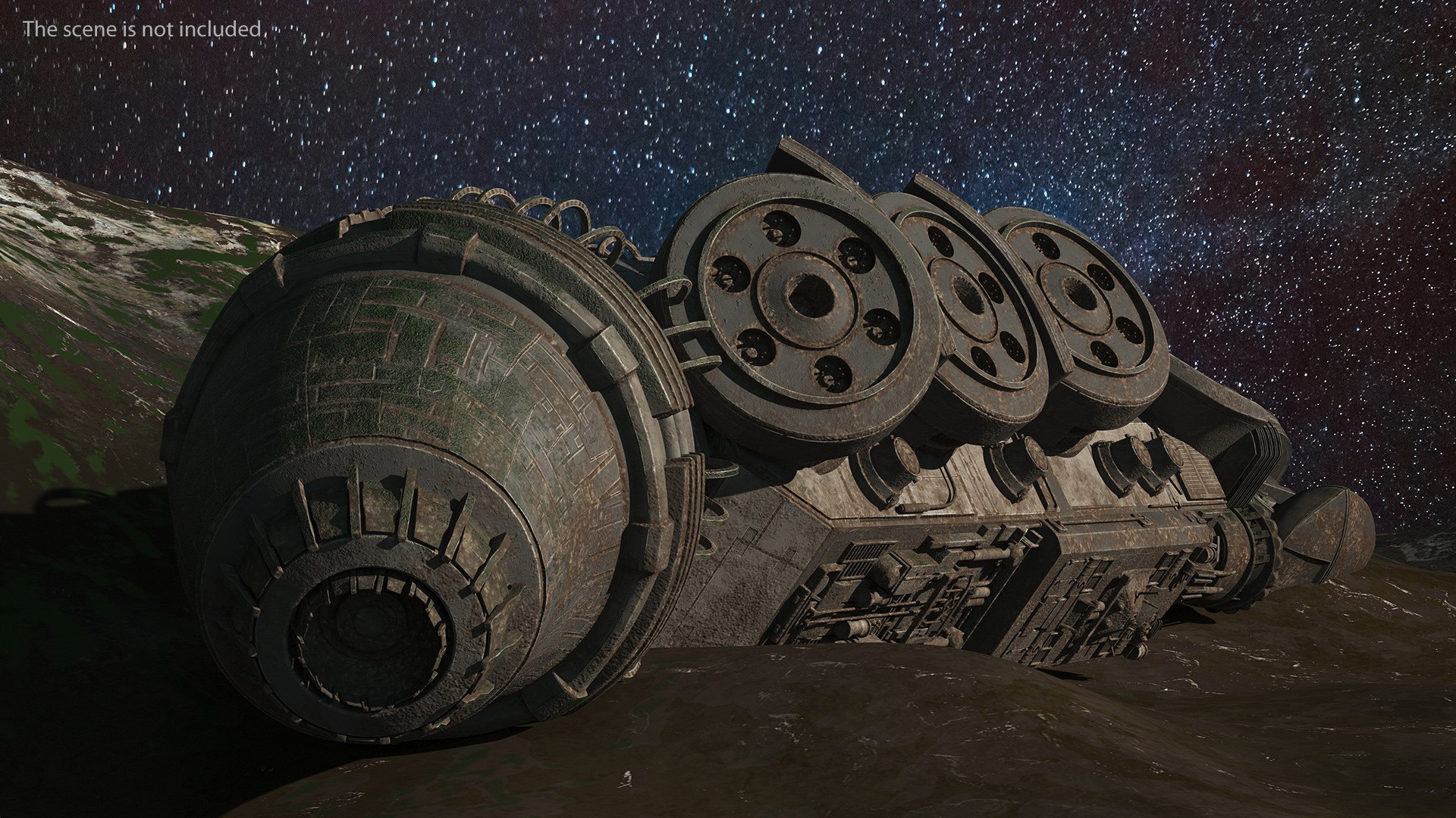 3D UFO Spaceship Crash Site - TurboSquid 2139387