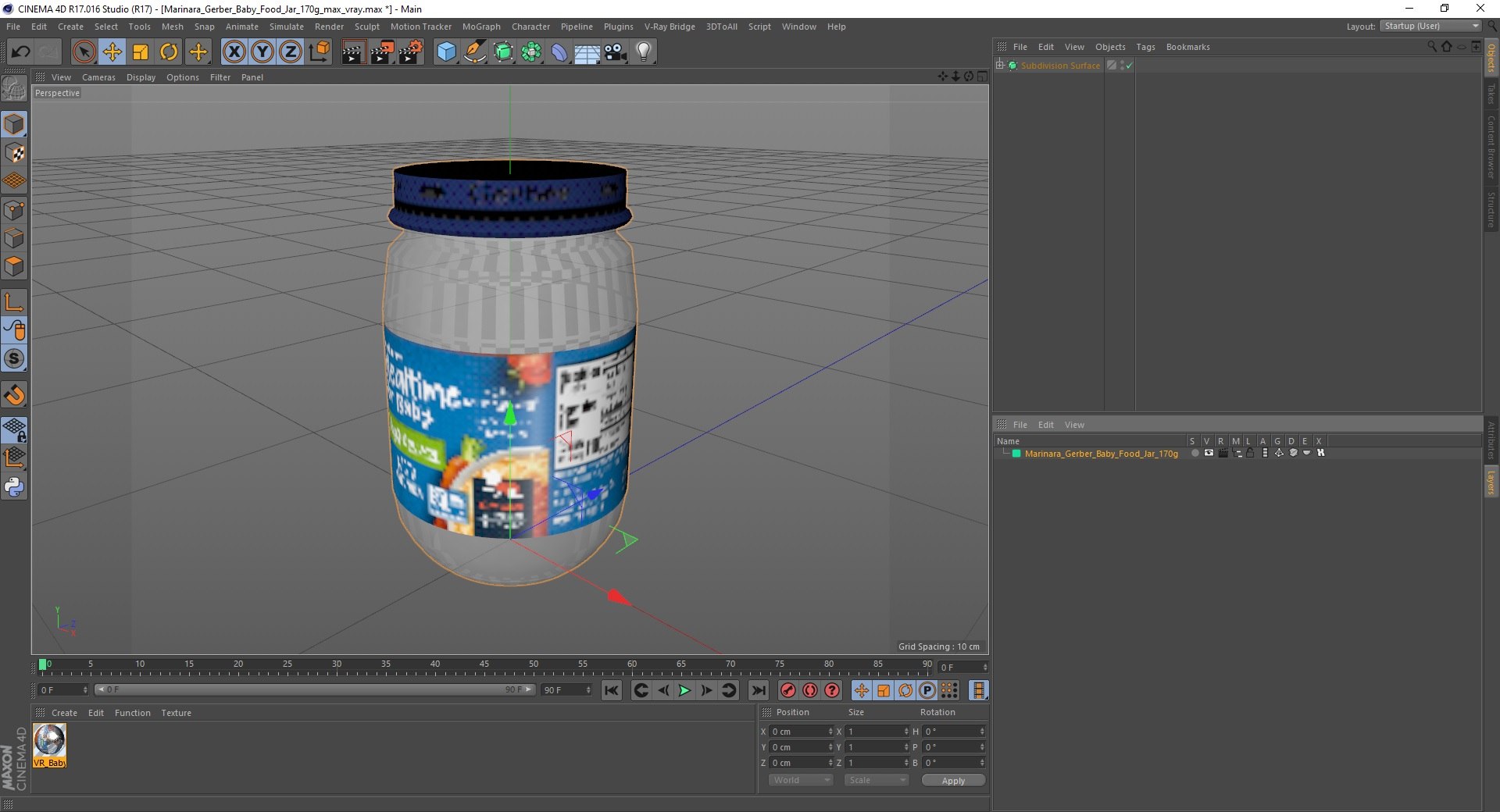 Marinara Gerber Baby Food Jar 170g 3D Model - TurboSquid 2098125