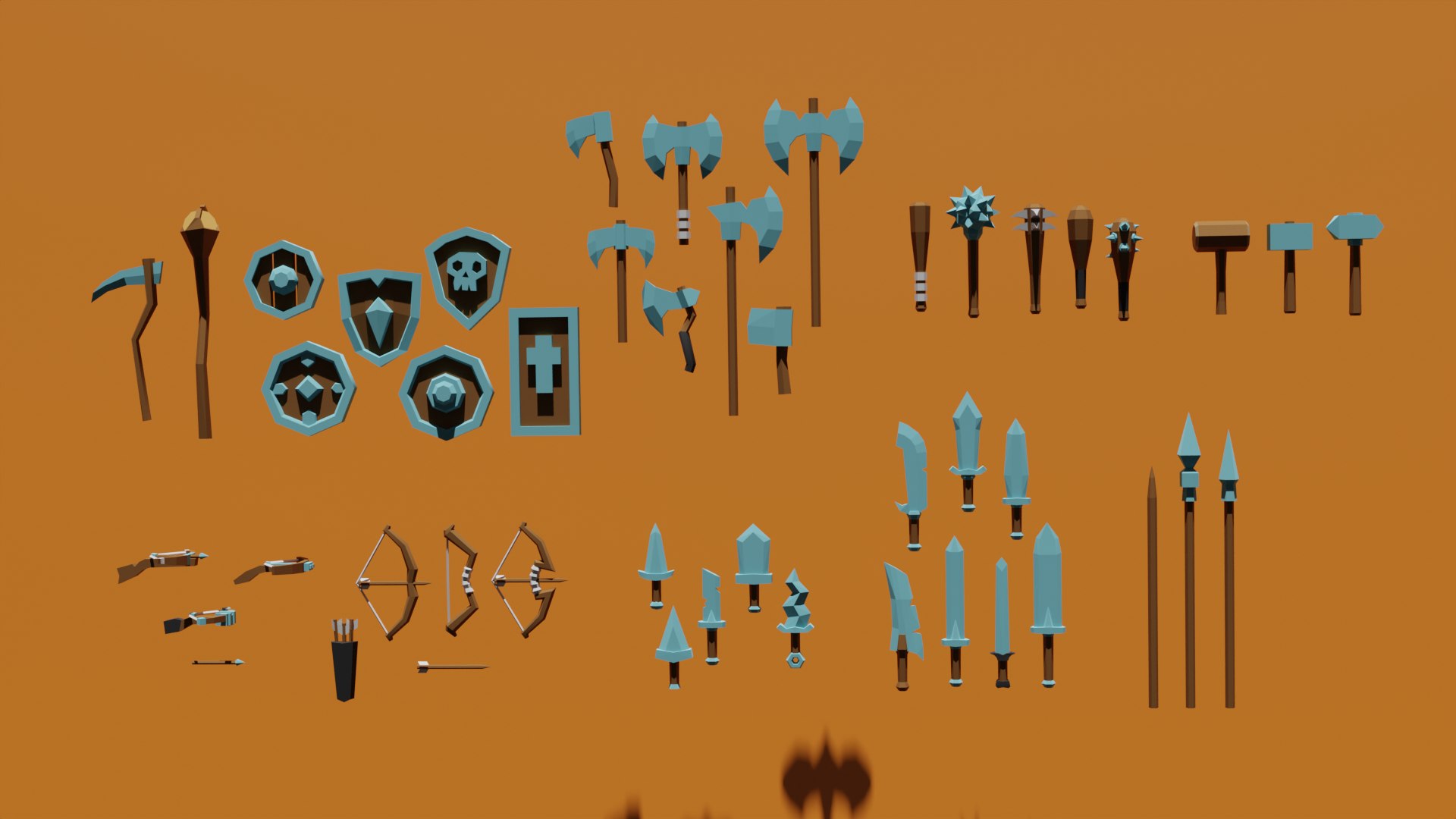 LowPoly Weapons Pack 3D model - TurboSquid 2041967