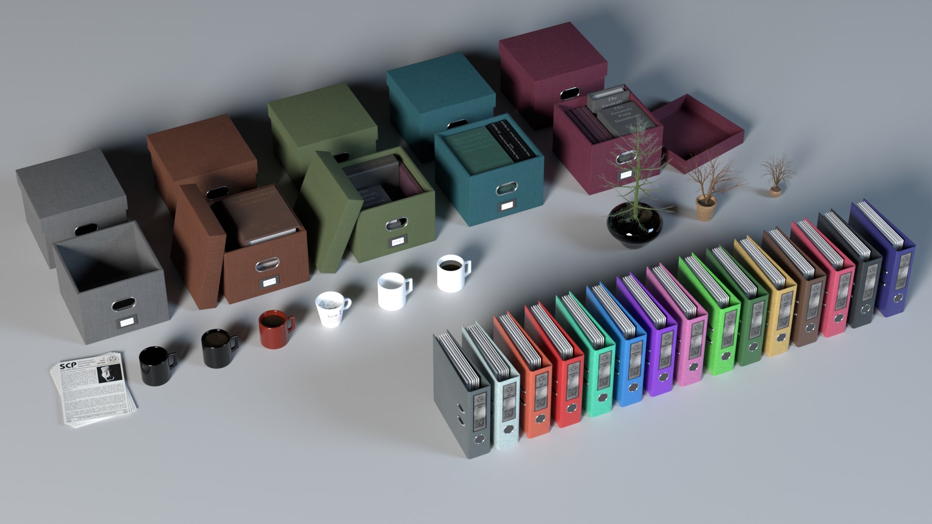 Office Items Set 3D model - TurboSquid 2062862