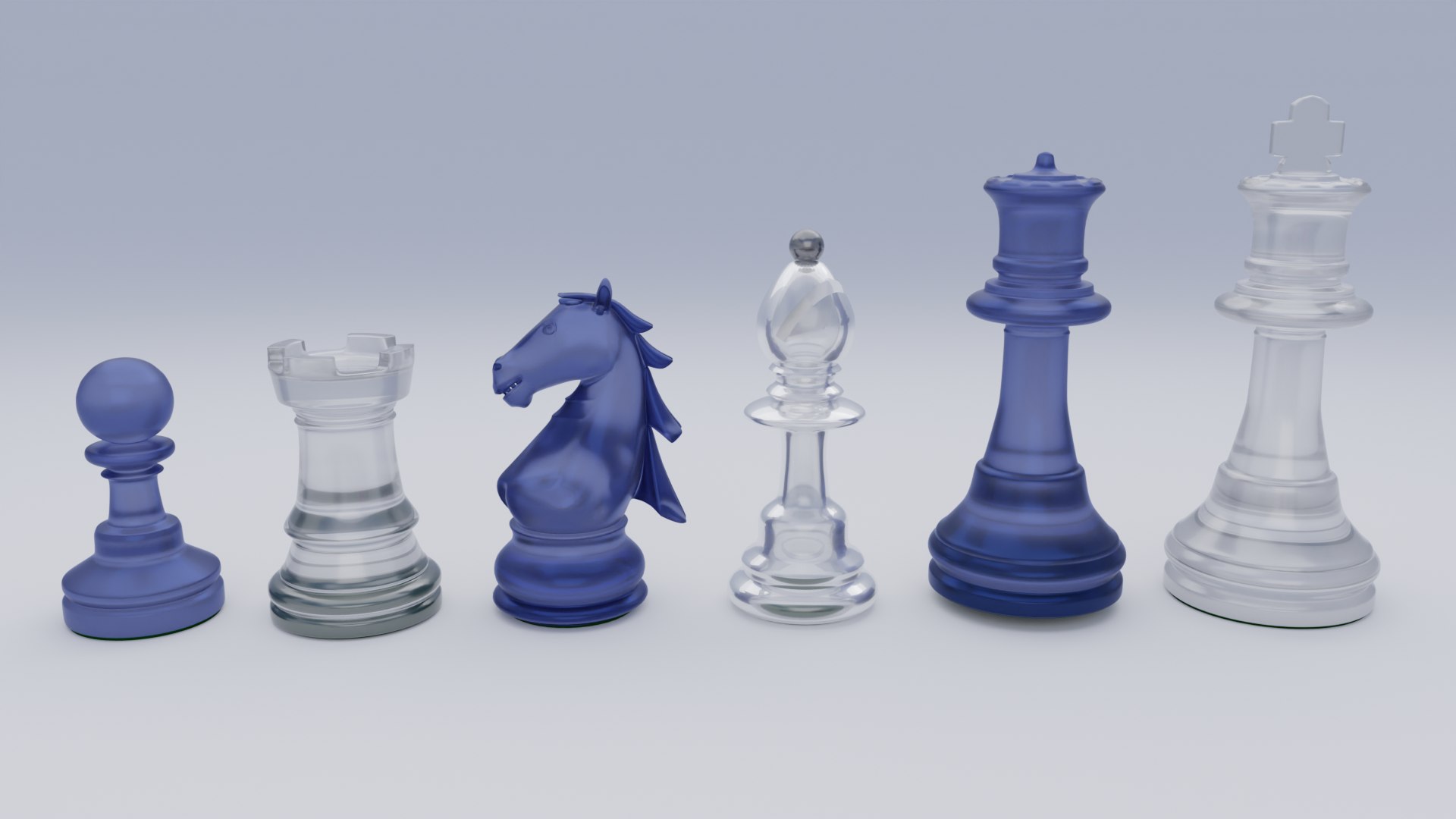 Chess-Set Frosted Glass Pieces And Stone-made Board 3D Model ...