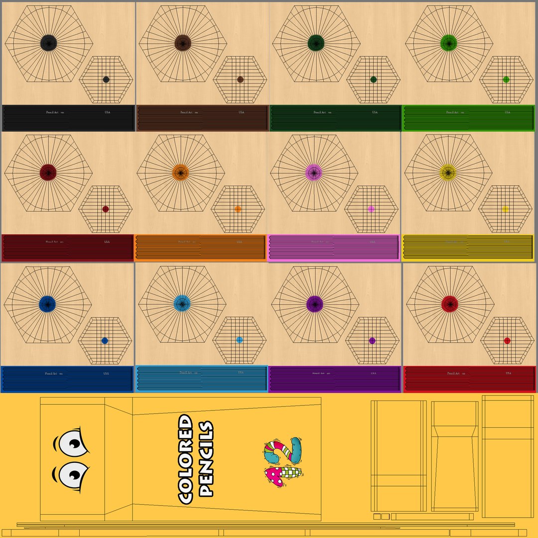 Coloring Set 3D Model - TurboSquid 1415188