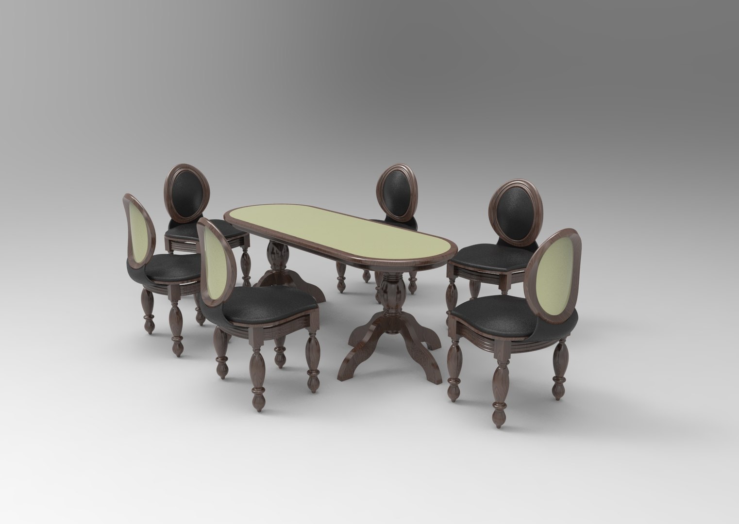 Dining Table Chairs Model - TurboSquid 1345929