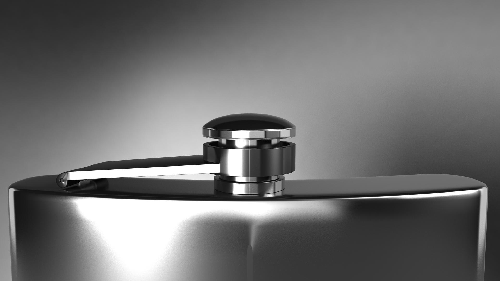 obj metal flask render scene