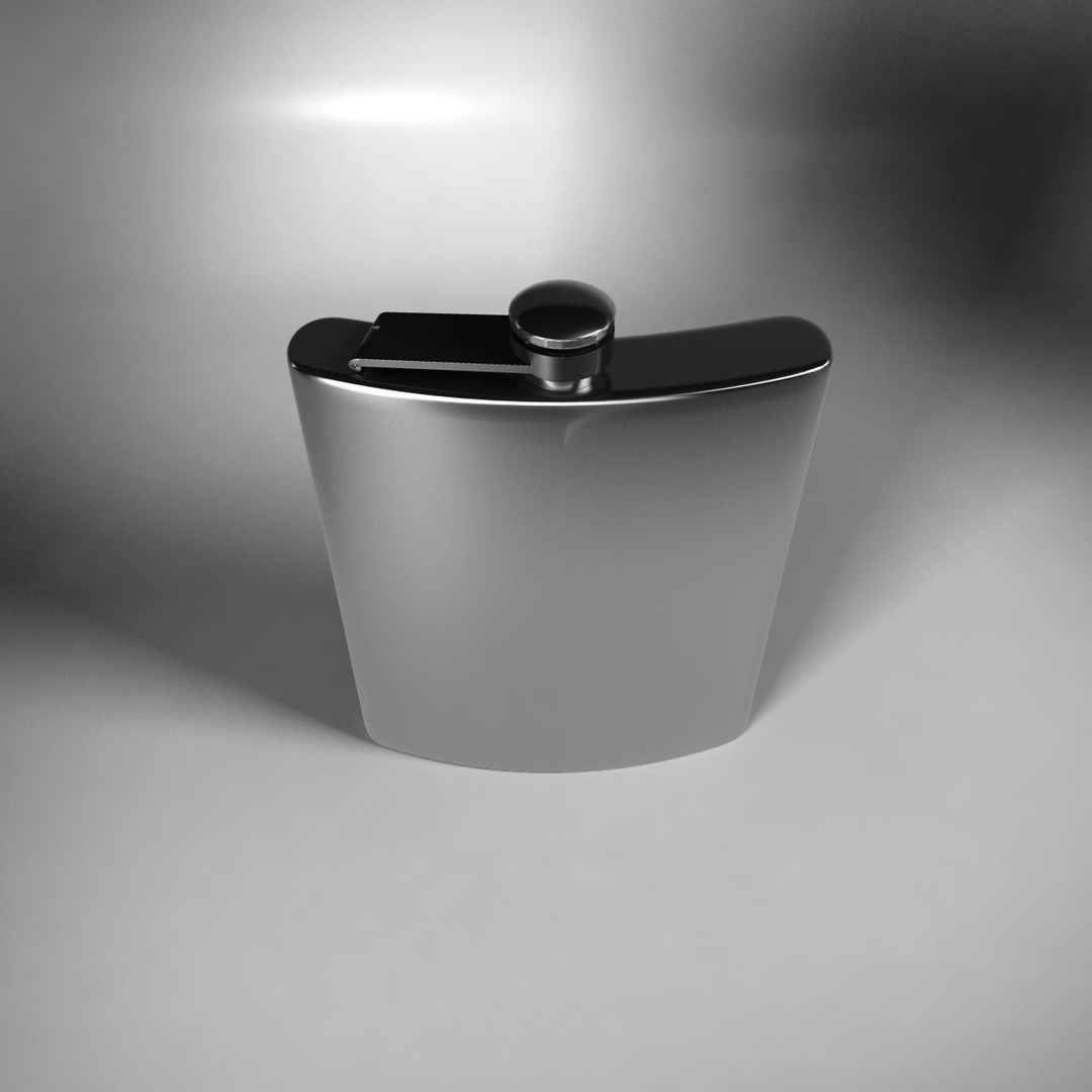 obj metal flask render scene