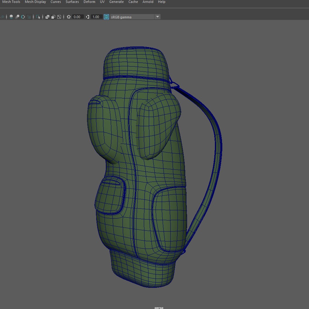 Backpack green cartoon model - TurboSquid 1737952