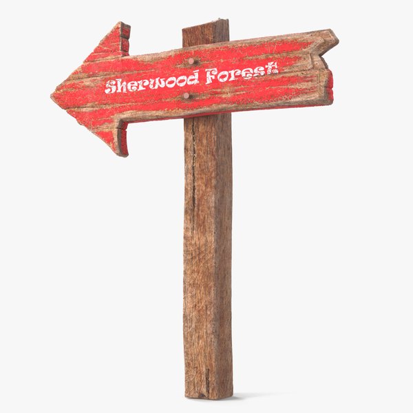 modelo 3d Vieja señal de tráfico de flecha de madera - TurboSquid 2111852