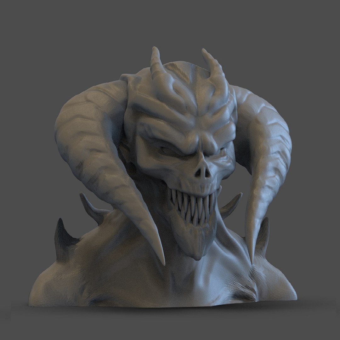 3D Demon Bust - TurboSquid 2267121