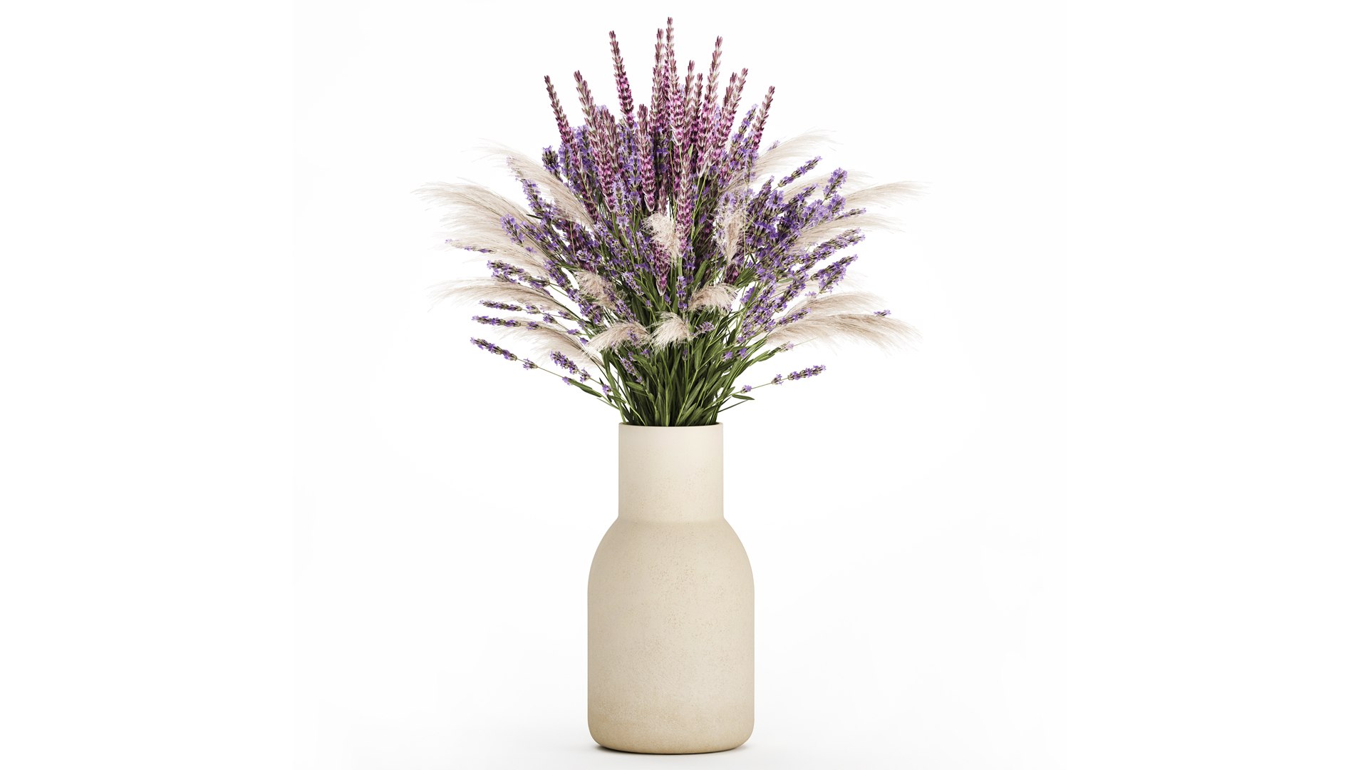 3D White Bouquet Of Dried Flowers Lovanda Branches In A Vase 559 ...