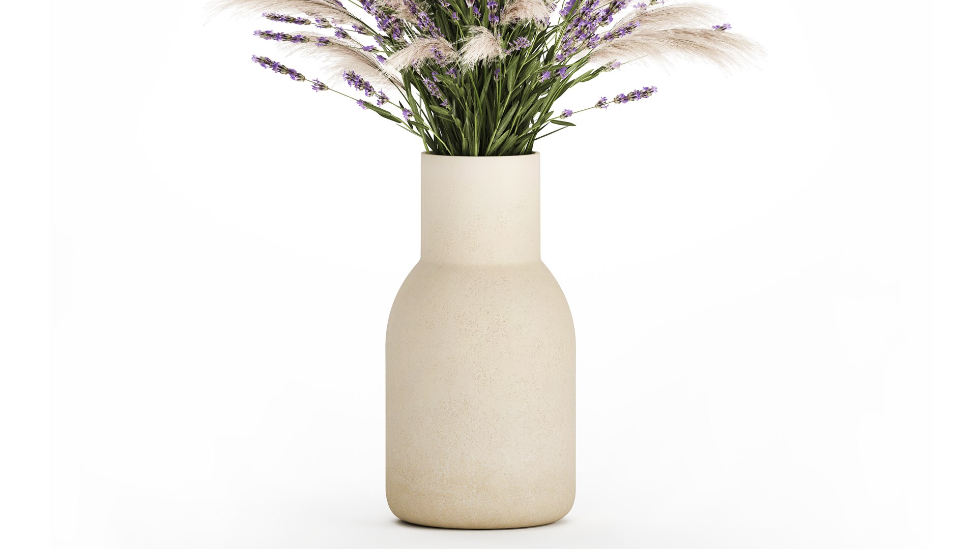 3D White Bouquet Of Dried Flowers Lovanda Branches In A Vase 559 ...