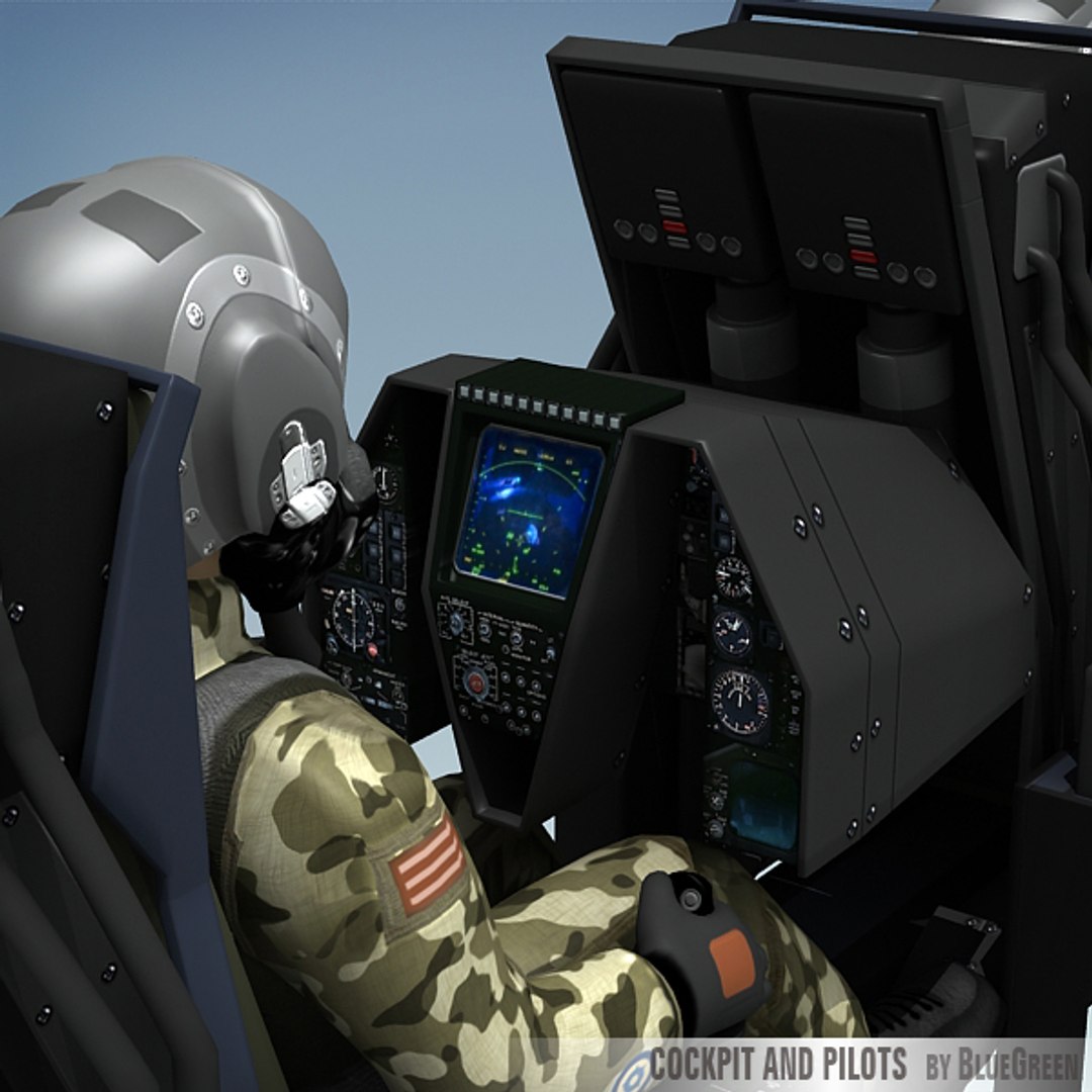 Fighter Cockpit Pilots 3d Model