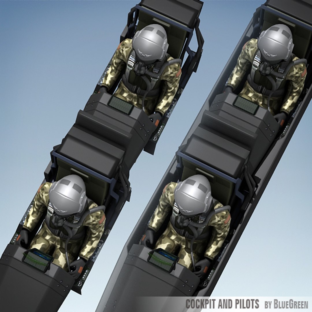 Fighter Cockpit Pilots 3d Model