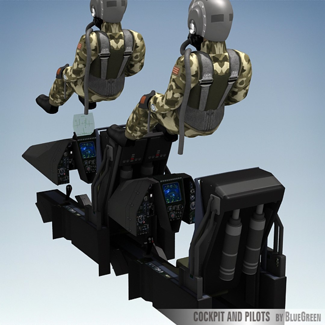 Fighter Cockpit Pilots 3d Model
