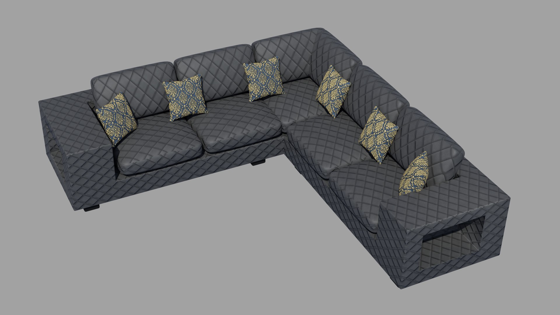 Black Color Sofa Set 3D model - TurboSquid 2127060