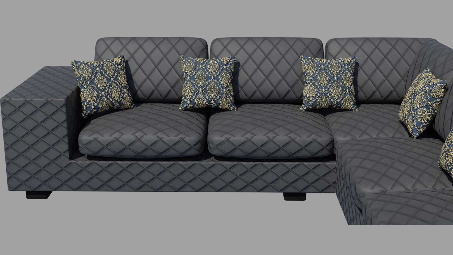 Black Color Sofa Set 3D model - TurboSquid 2127060