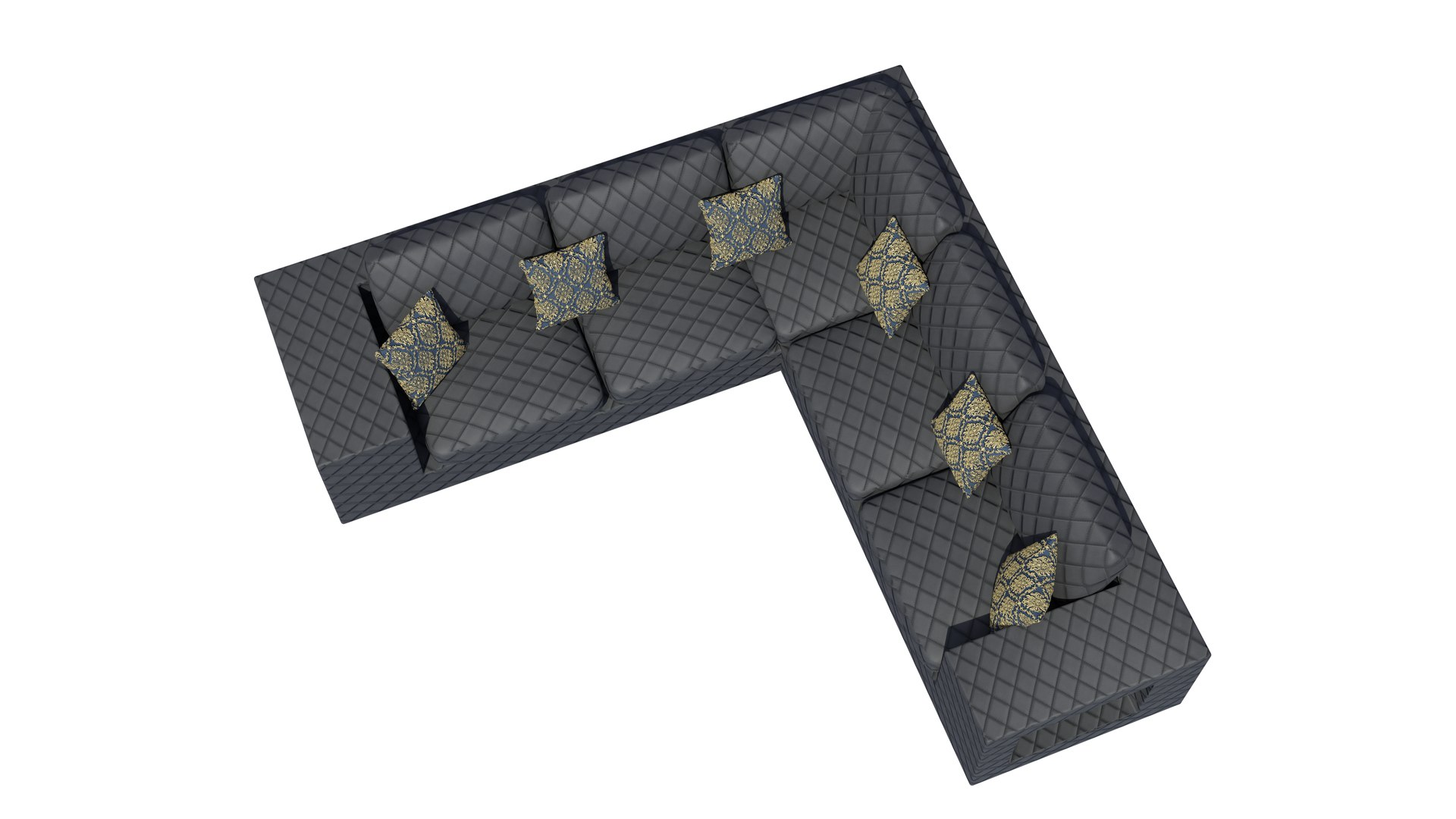 Black Color Sofa Set 3D Model - TurboSquid 2127060