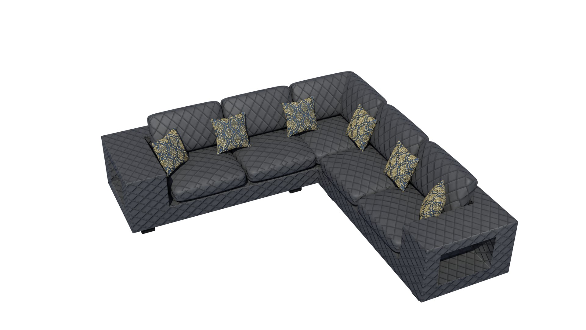 Black Color Sofa Set 3D model - TurboSquid 2127060
