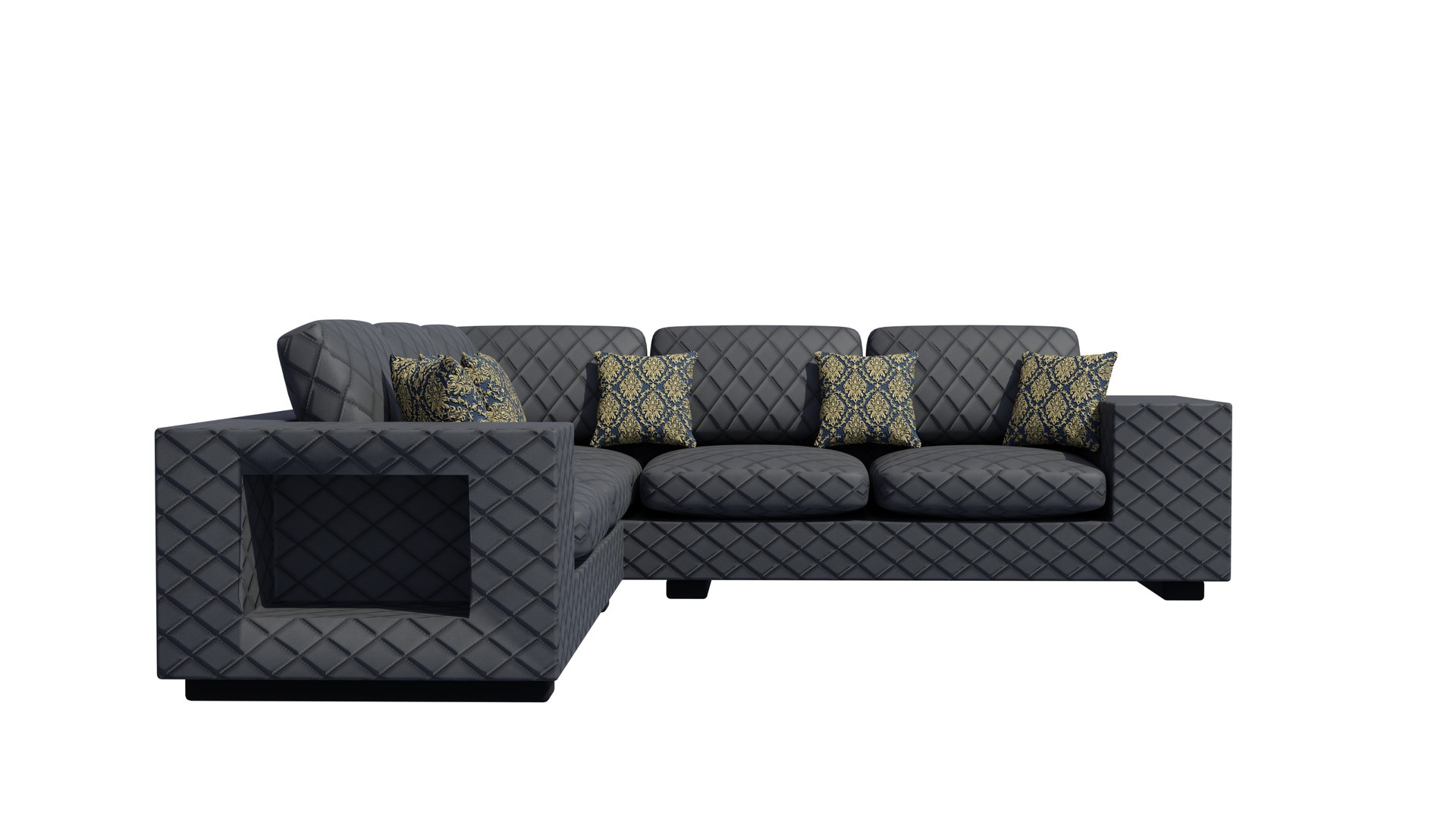 Black Color Sofa Set 3D Model - TurboSquid 2127060