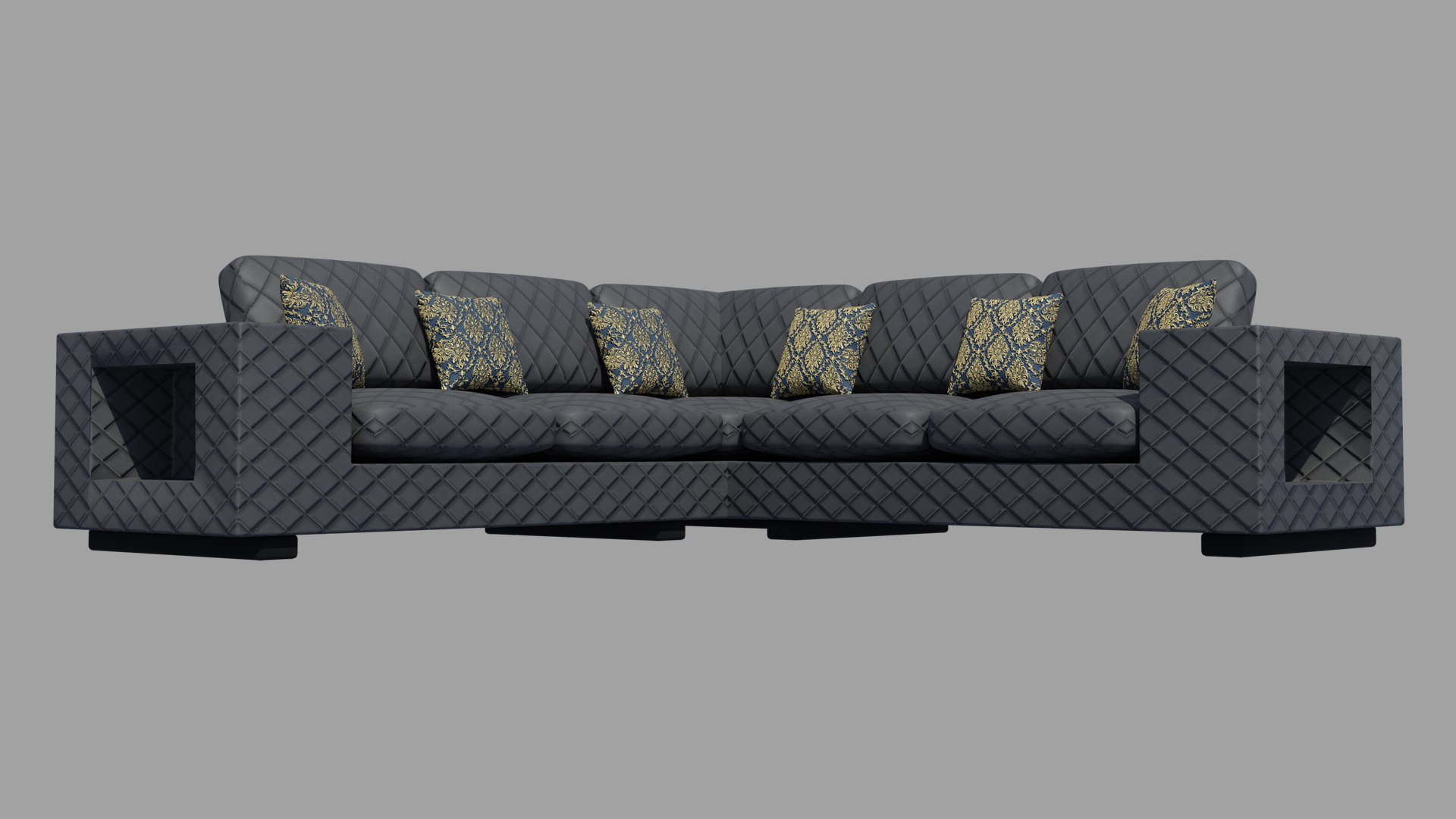 Black Color Sofa Set 3D model - TurboSquid 2127060