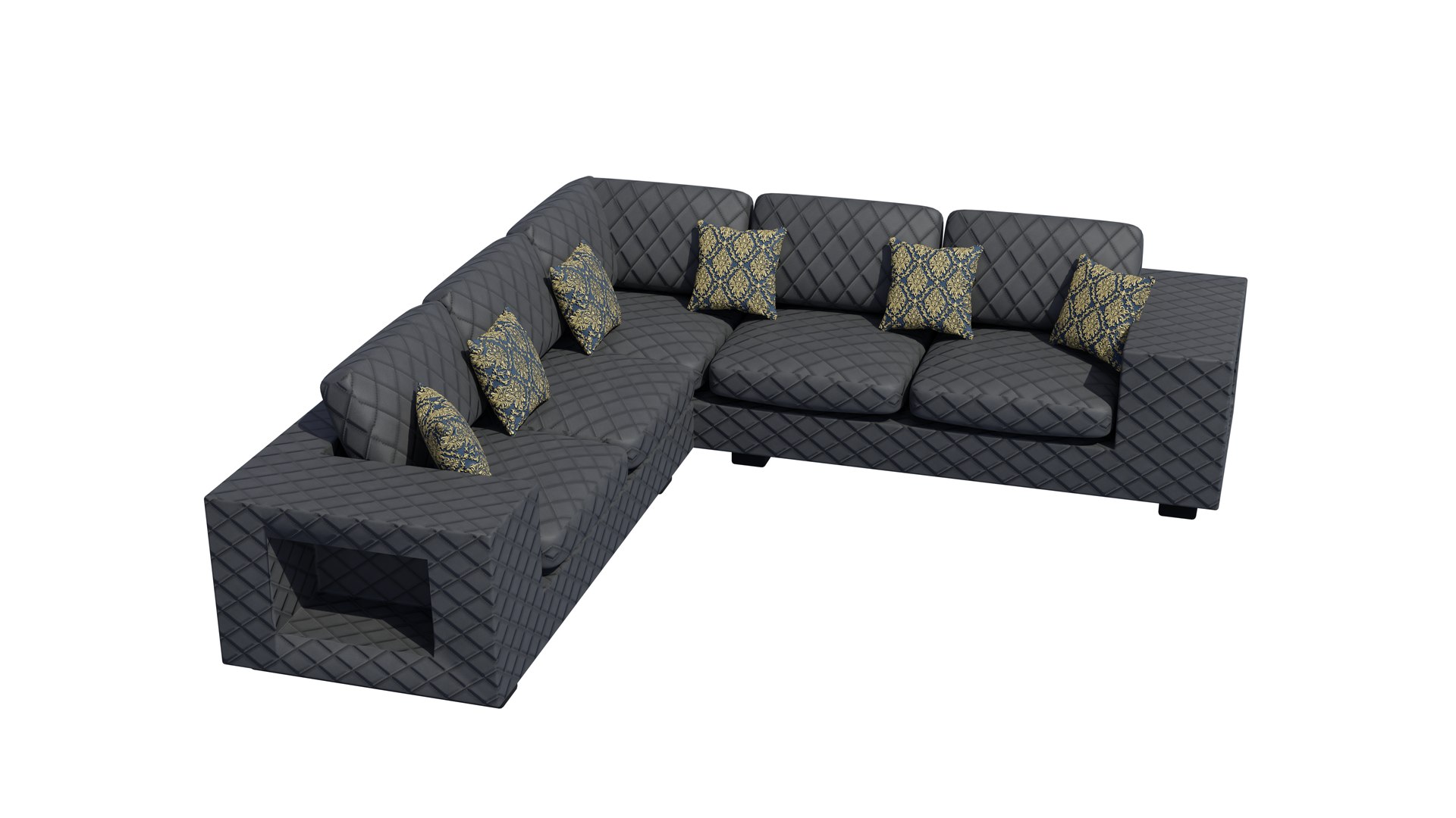 Black Color Sofa Set 3D model - TurboSquid 2127060