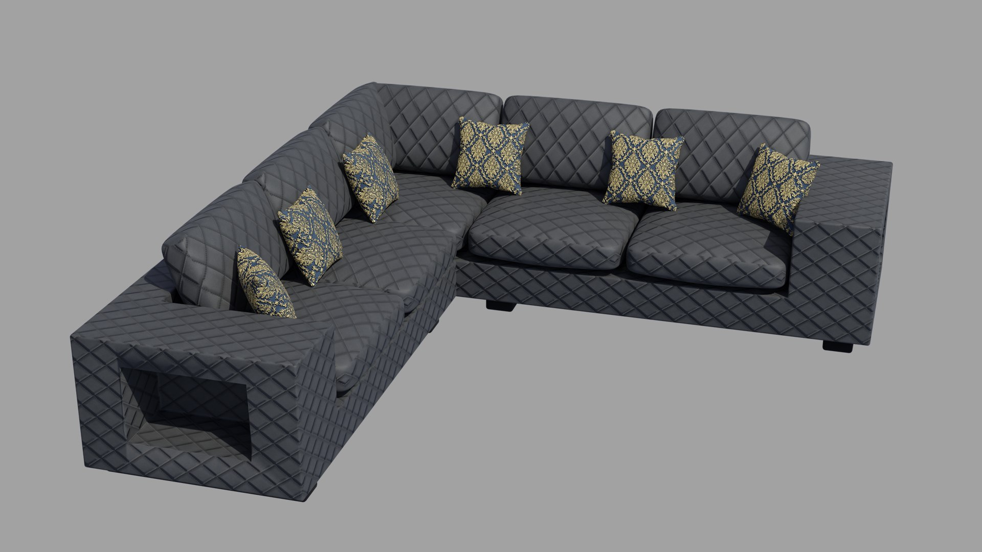 Black Color Sofa Set 3D model - TurboSquid 2127060