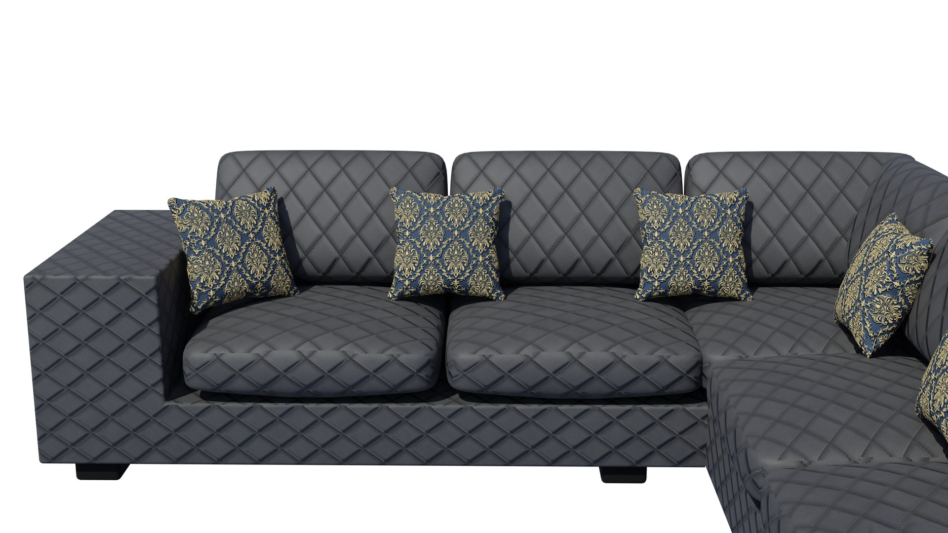 Black Color Sofa Set 3D Model - TurboSquid 2127060