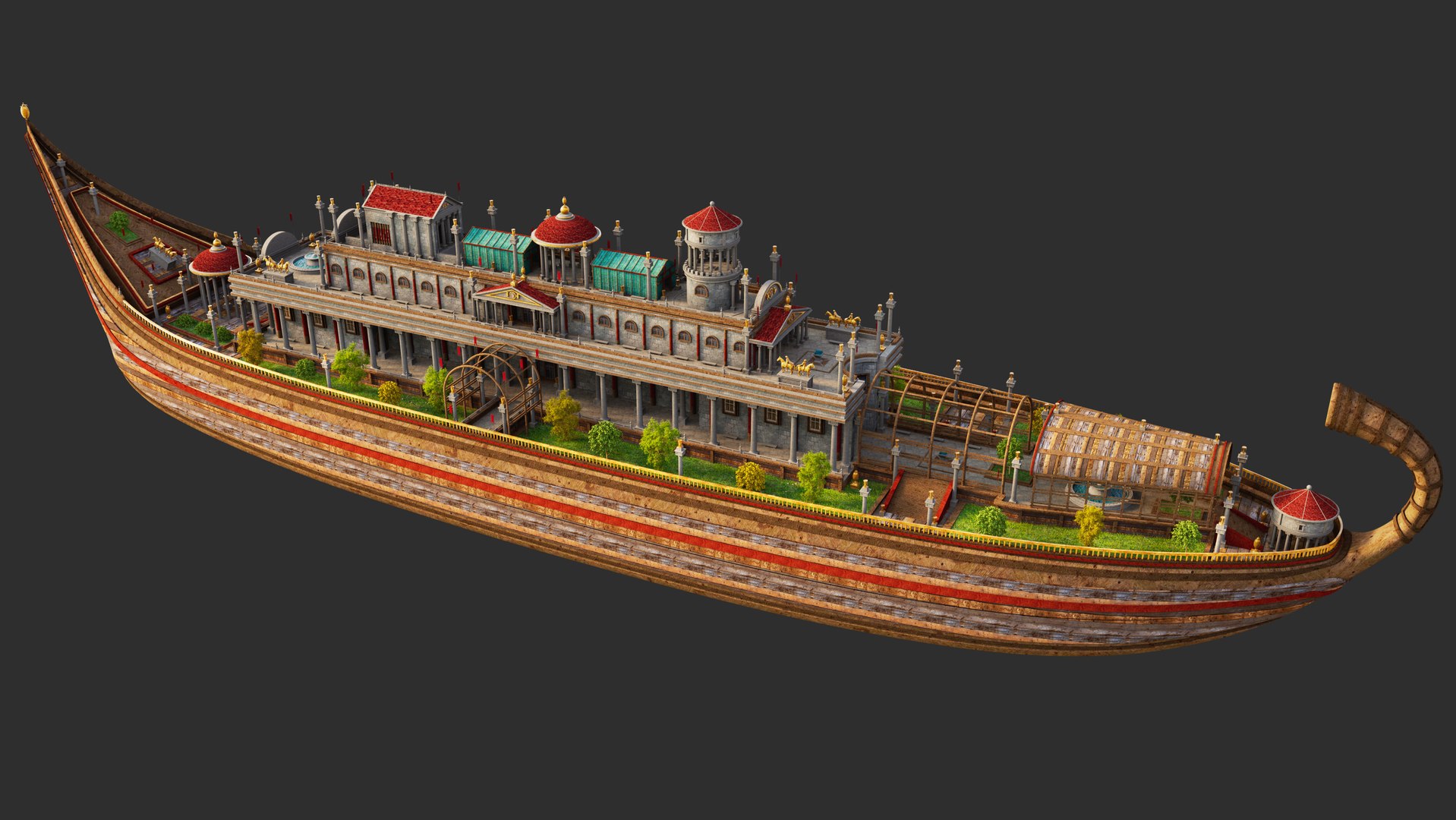 Caligula Roman Ship Environment 3D Model - TurboSquid 2355045