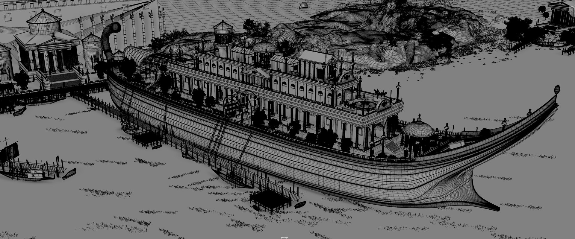 Caligula Roman Ship Environment 3D Model - TurboSquid 2355045