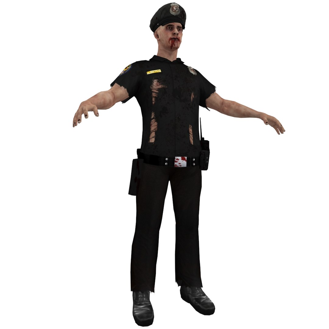 3d Rigged Zombie Police