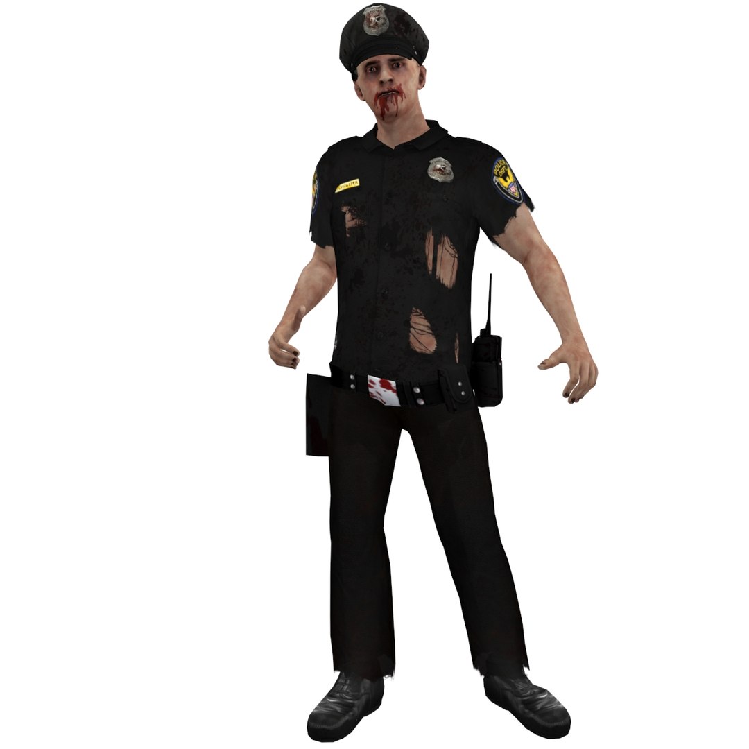 3d Rigged Zombie Police