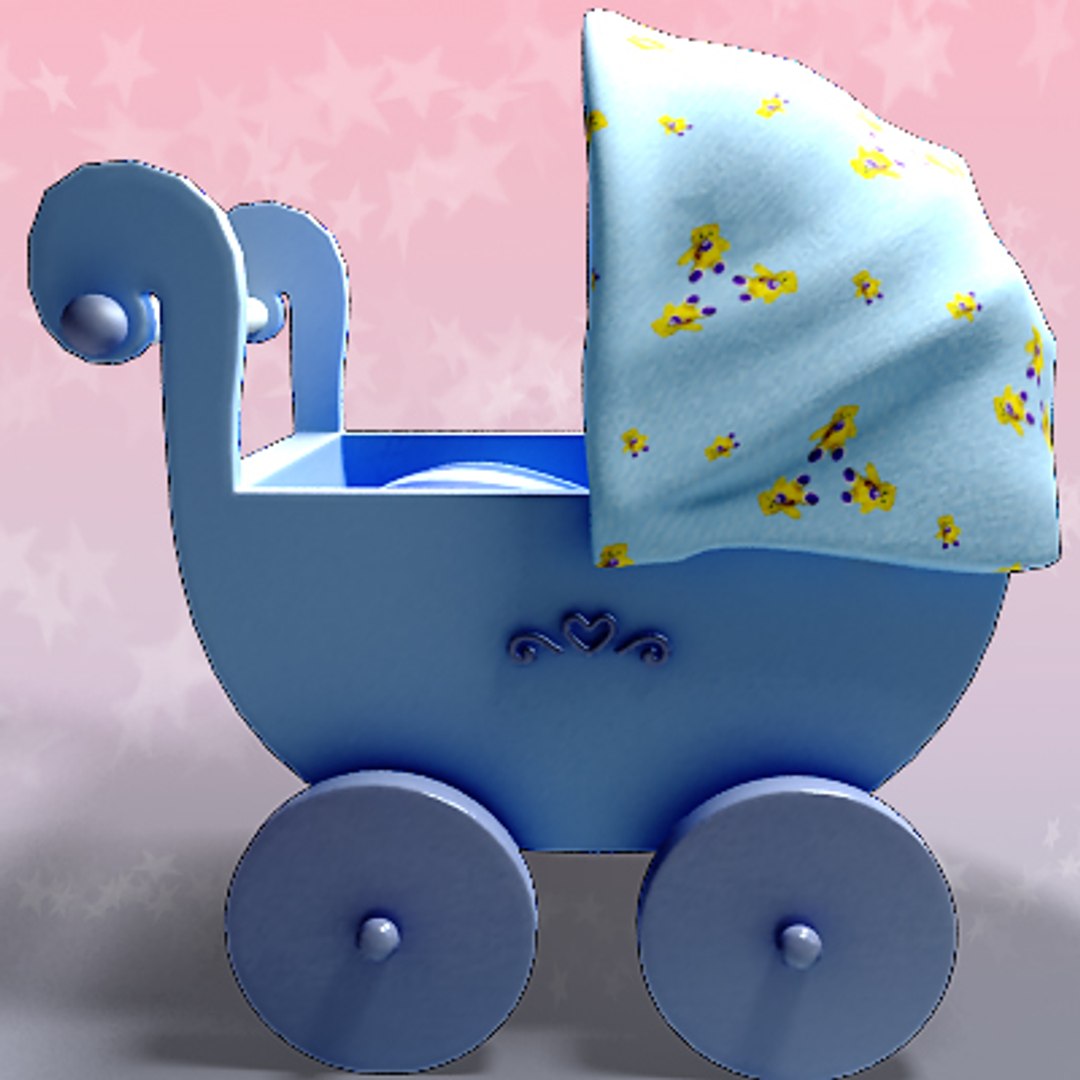 3d Toy Baby Carriage Model