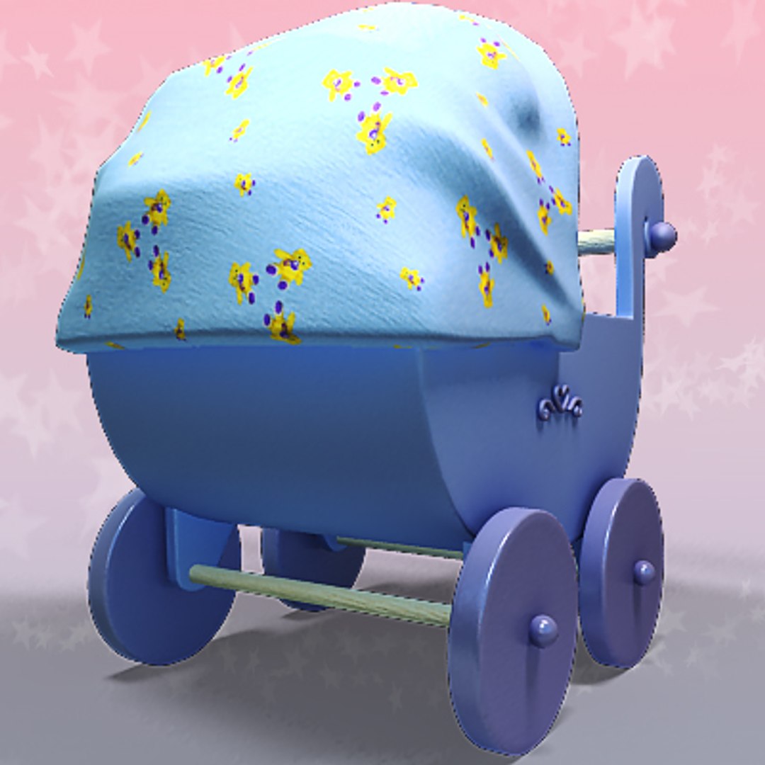 3d Toy Baby Carriage Model