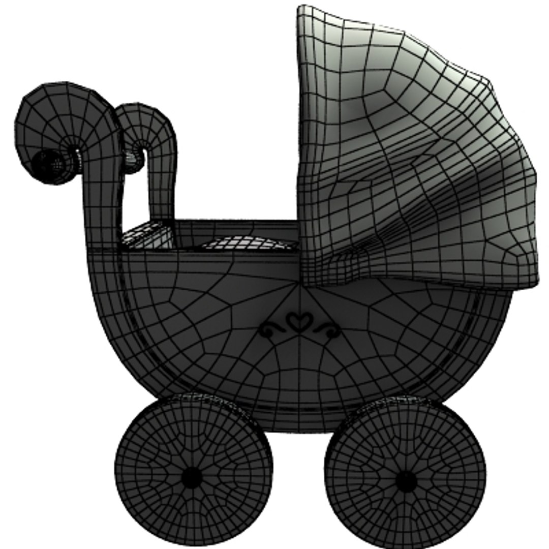 3d Toy Baby Carriage Model