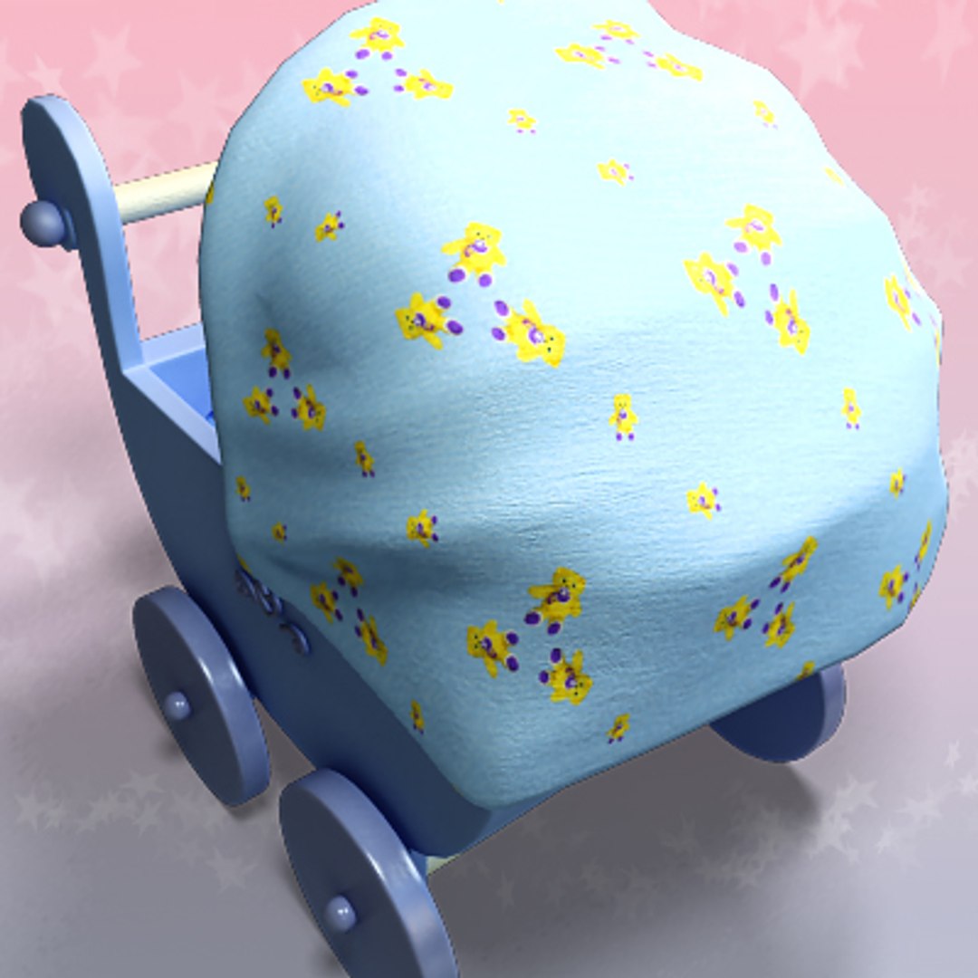 3d Toy Baby Carriage Model