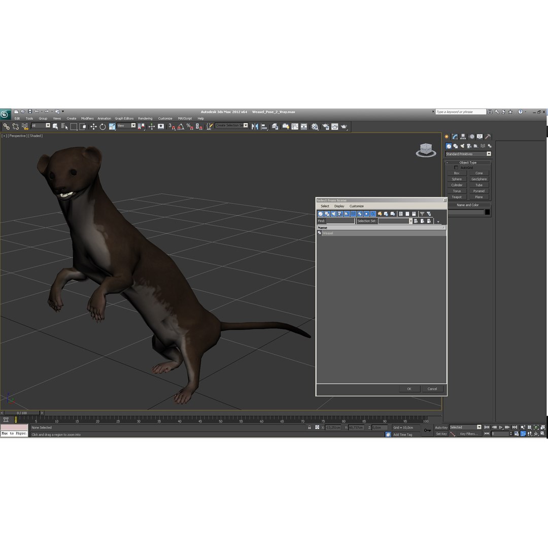 3d Weasel Pose 2 Model