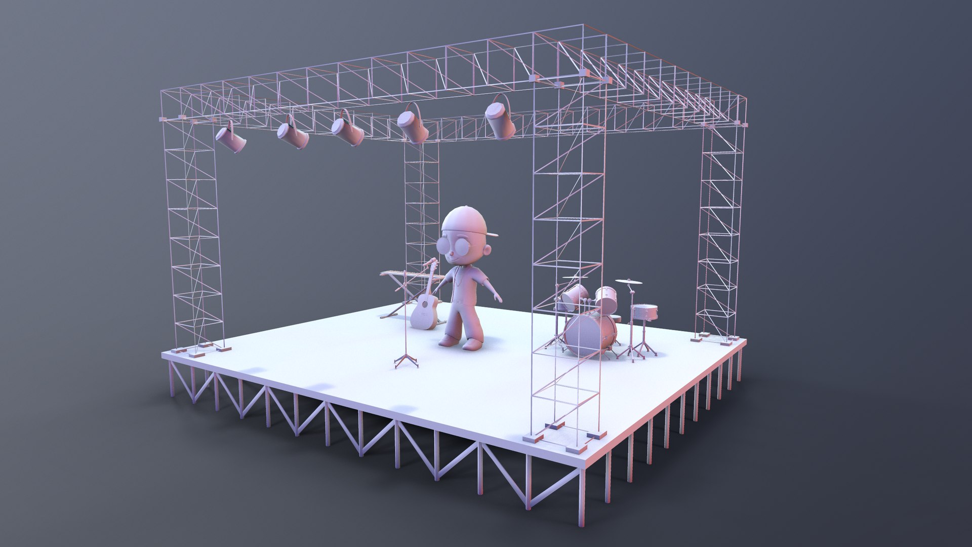 Low Poly Singer Character 3D - TurboSquid 1812447
