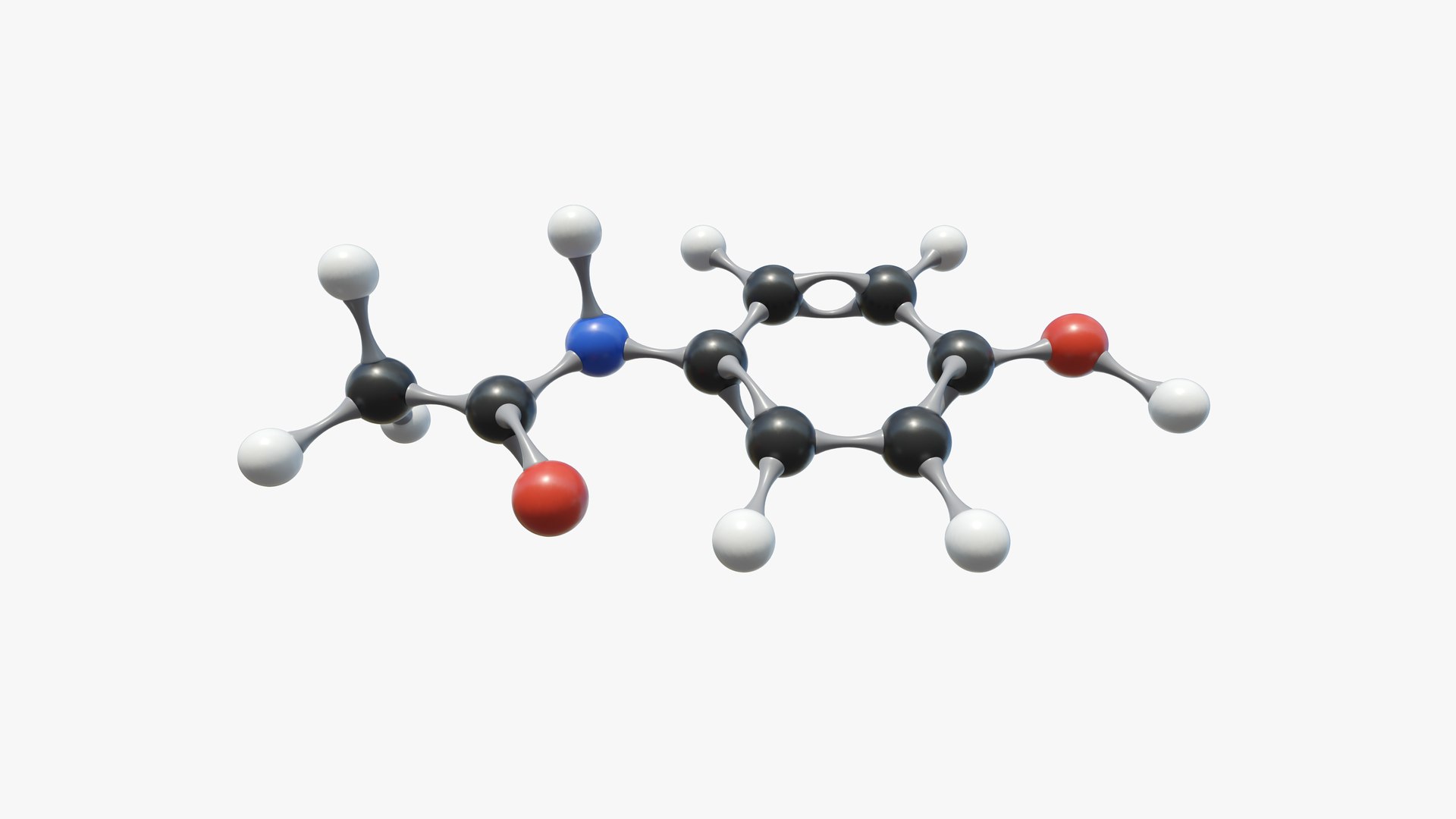 Paracetamol Molecule With PBR 4K 8K 3D Model - TurboSquid 1945005