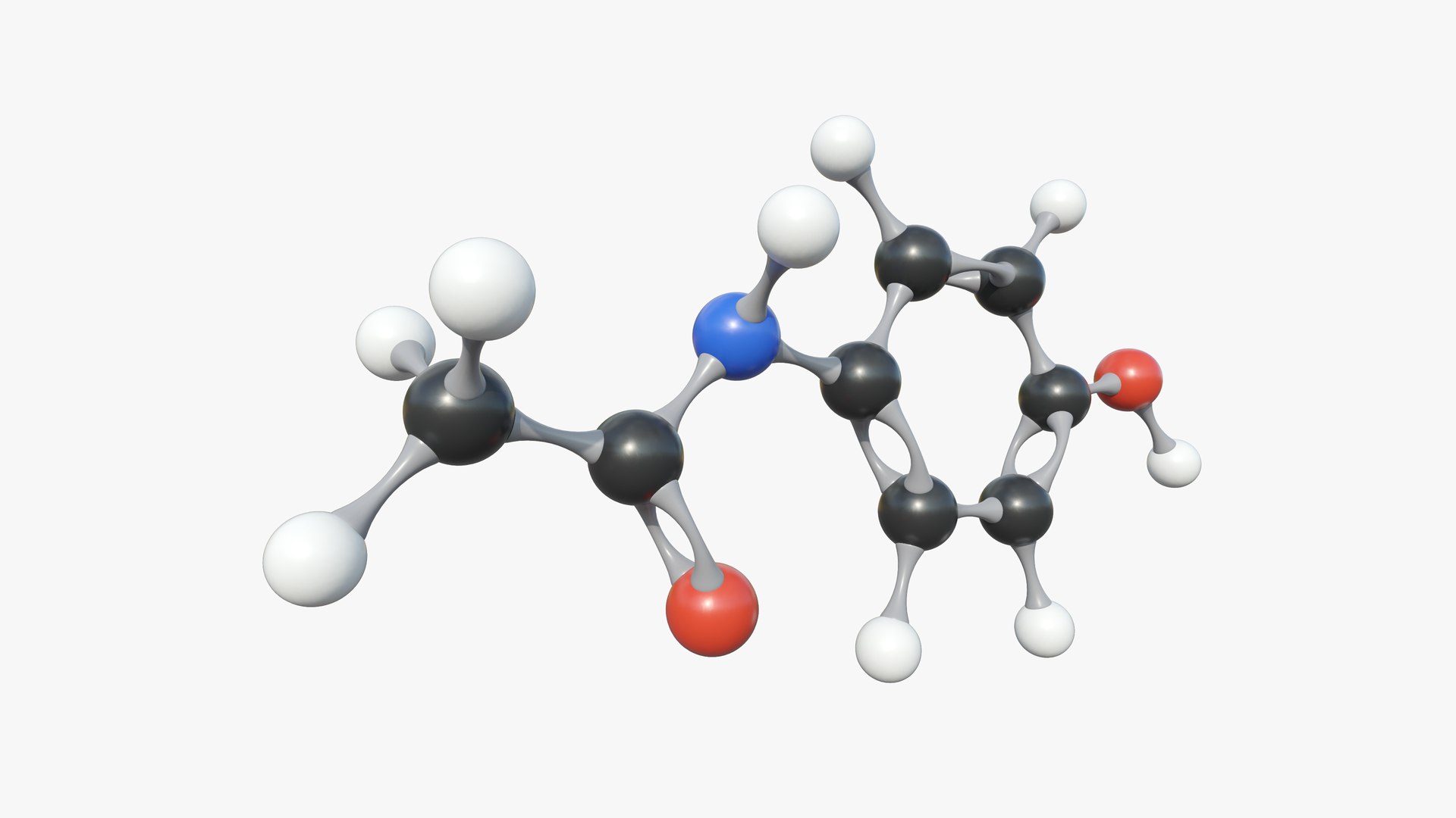 Paracetamol Molecule With PBR 4K 8K 3D Model - TurboSquid 1945005