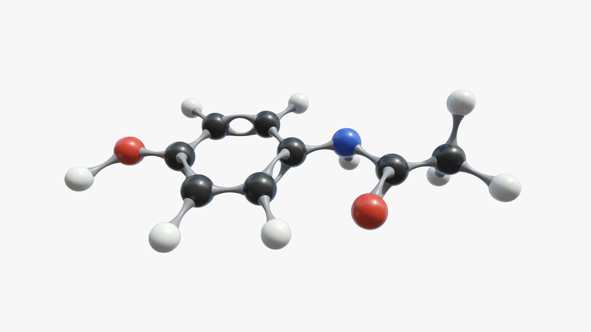 Paracetamol Molecule With PBR 4K 8K 3D Model - TurboSquid 1945005