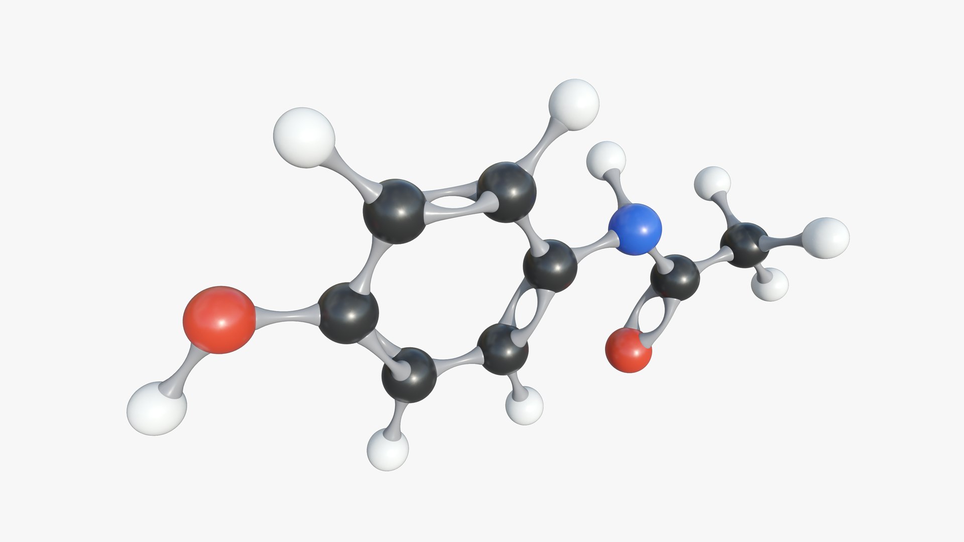 Paracetamol Molecule With PBR 4K 8K 3D Model - TurboSquid 1945005