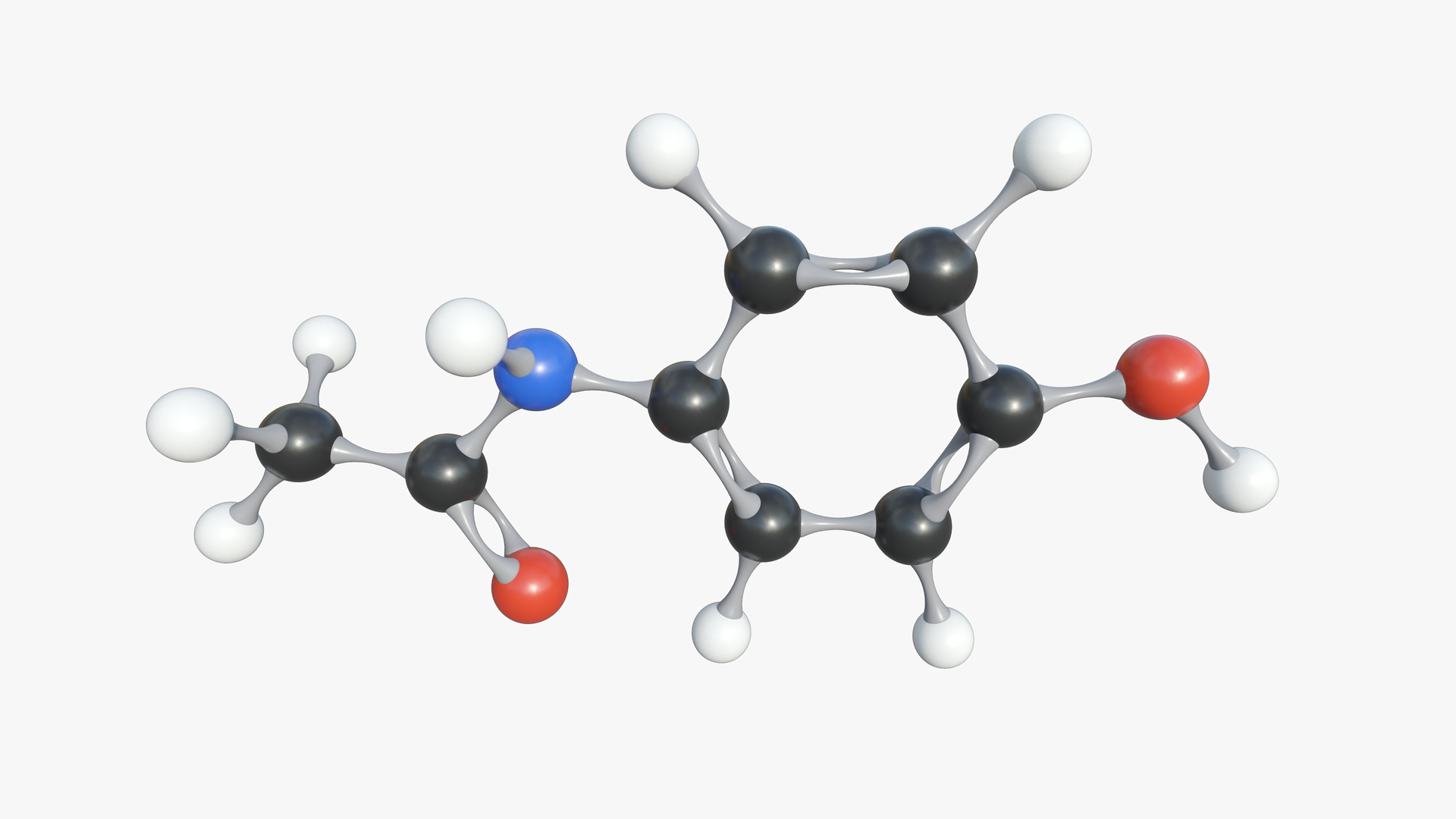 Paracetamol-Molekül mit PBR 4K 8K 3D-Modell - TurboSquid 1945005